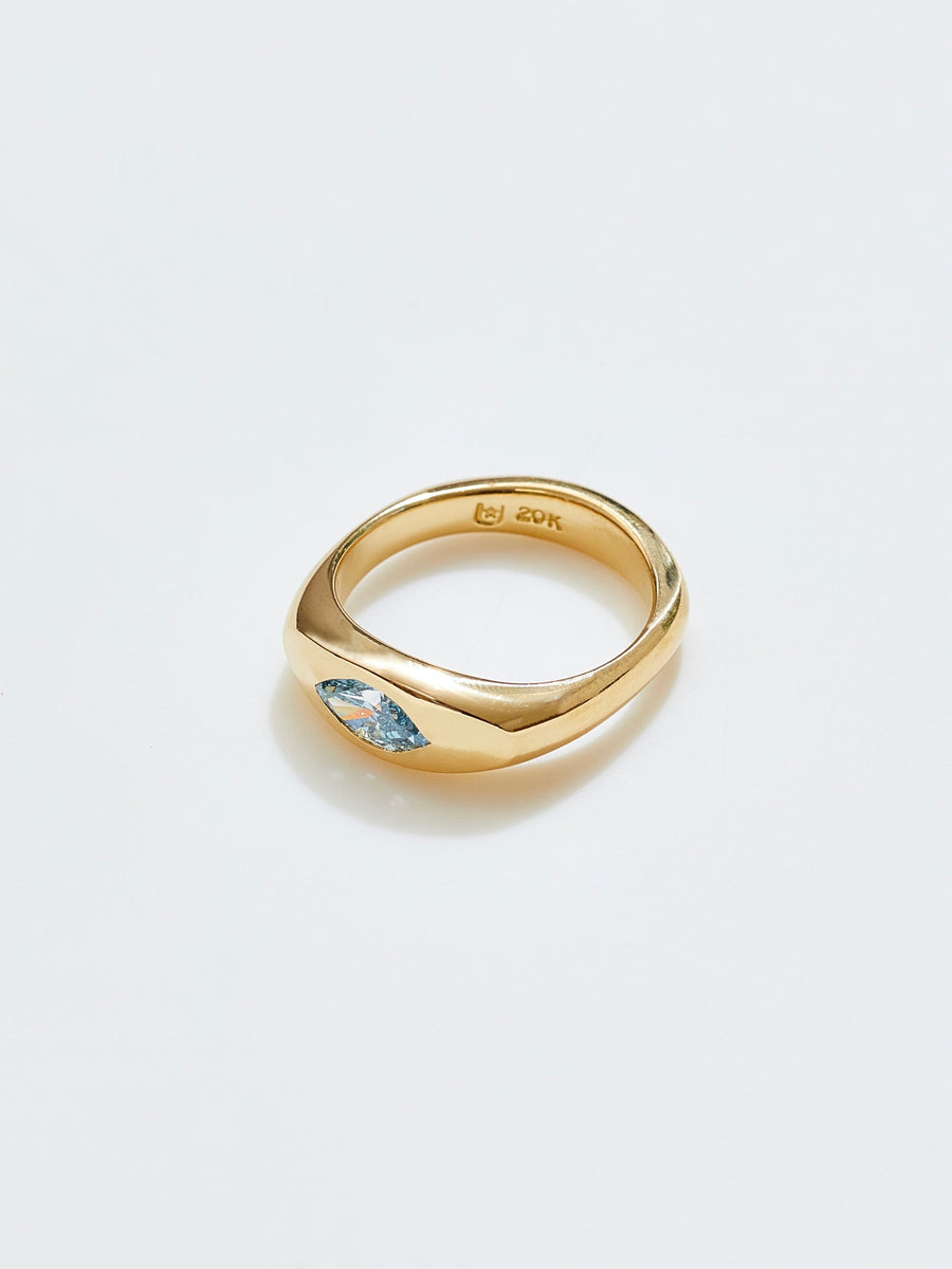 Vesper Ring Featuring a .47ct Blue Diamond Set in 20k Yellow, Size 6 – Ursa Major