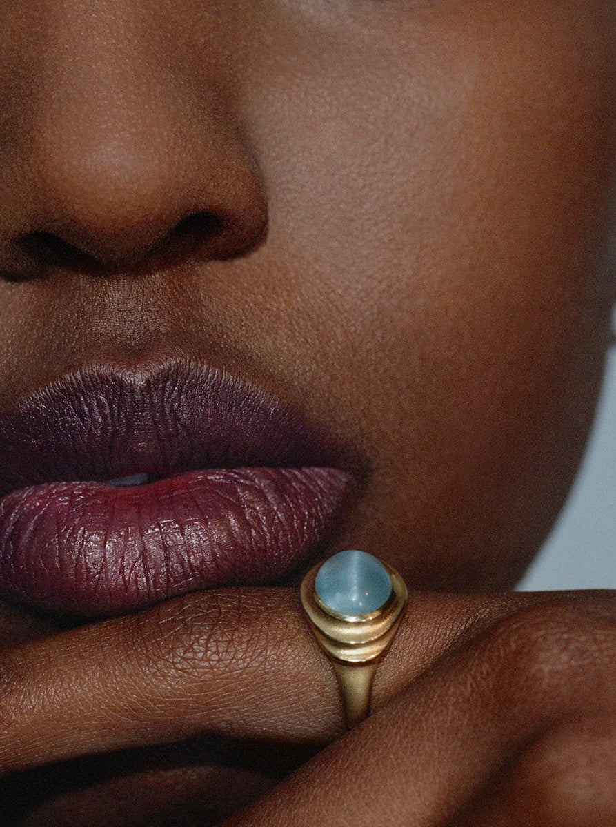 Aquamarine Màre Ring in 18k Royal Gold, Size 7 – Ursa Major